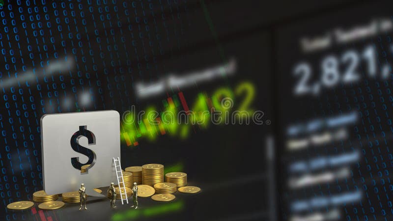 The Dollar Symbol and Gold Coins for Business Concept 3d Rendering ...