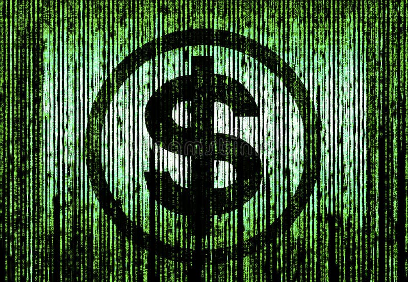 Dollar in matrix stock illustration. Illustration of abstraction - 77013677