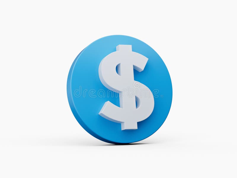 Dollar Symbol Icon Isolated on White Background 3d Illustration Stock ...
