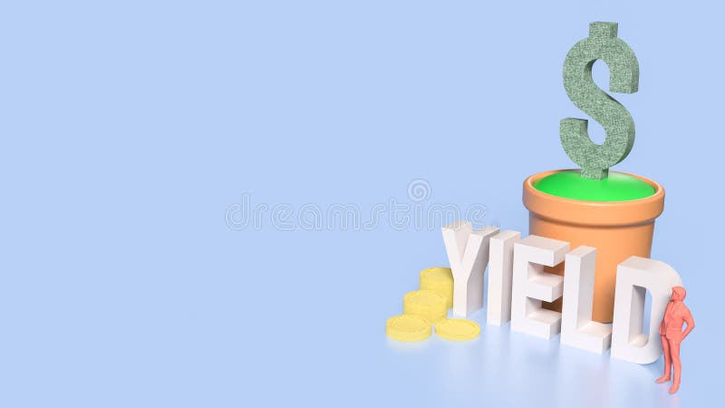 The Dollar Symbol in Plant and Coins for Yield Concept 3d Rendering ...
