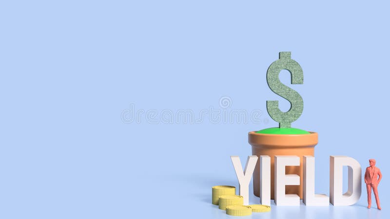 The Dollar Symbol in Plant and Coins for Yield Concept 3d Rendering ...