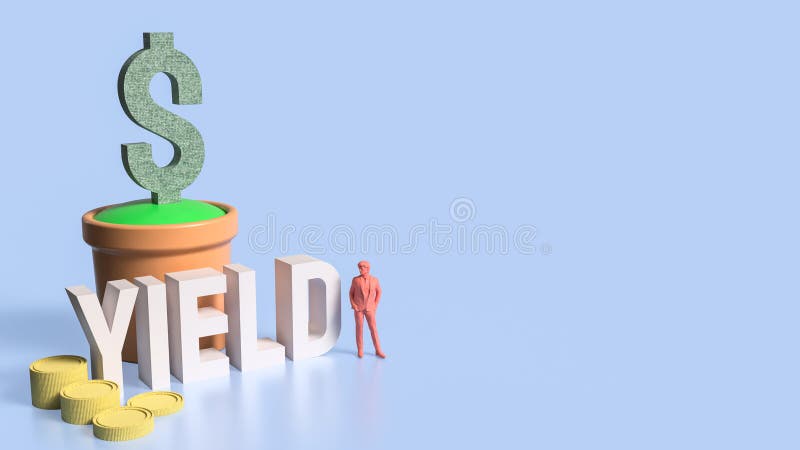 The Dollar Symbol in Plant and Coins for Yield Concept 3d Rendering ...