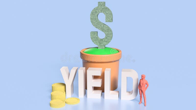 The Dollar Symbol in Plant and Coins for Yield Concept 3d Rendering ...