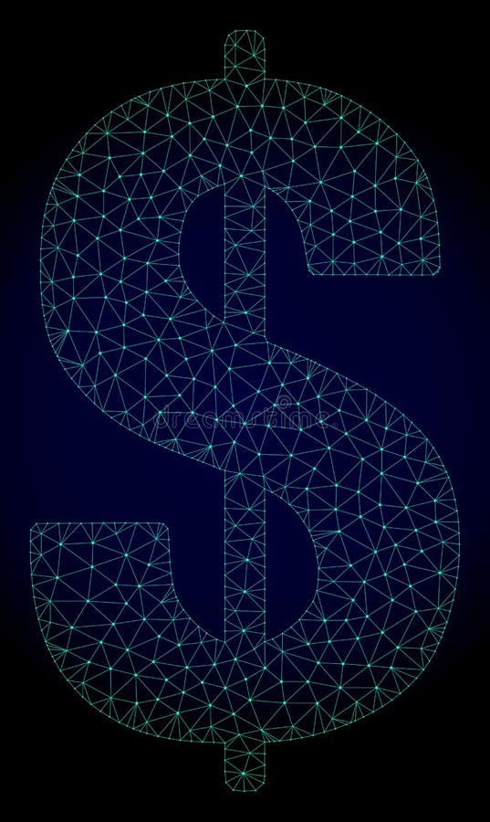 Dollar Symbol Polygonal Frame Vector Mesh Illustration Stock Vector ...