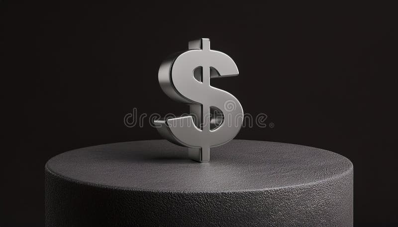 Dollar Symbol on Round Stone Pedestal. Symbol of Approval Stock ...