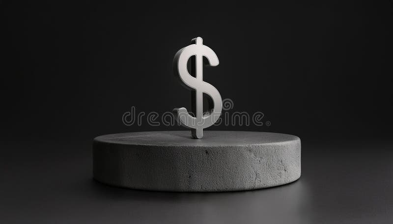 Dollar Symbol on Round Stone Pedestal. Symbol of Approval Stock ...