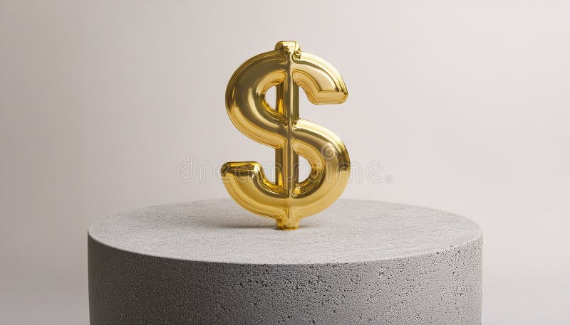 Dollar Symbol on Round Stone Pedestal. Symbol of Approval Stock ...