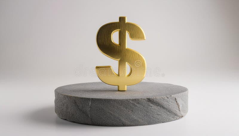 Dollar Symbol on Round Stone Pedestal. Symbol of Approval Stock ...