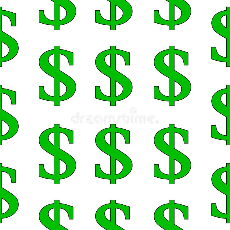 Dollar Symbol Seamless Pattern Stock Vector - Illustration of price ...