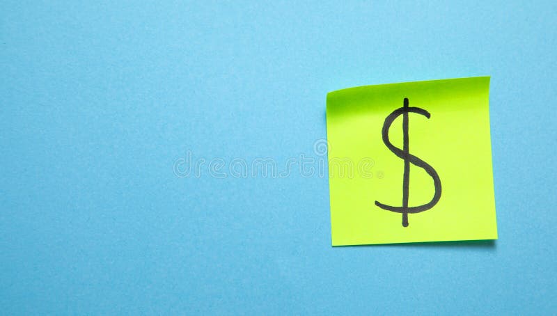 Dollar Symbol on the Sticky Note. Business Stock Image - Image of ...