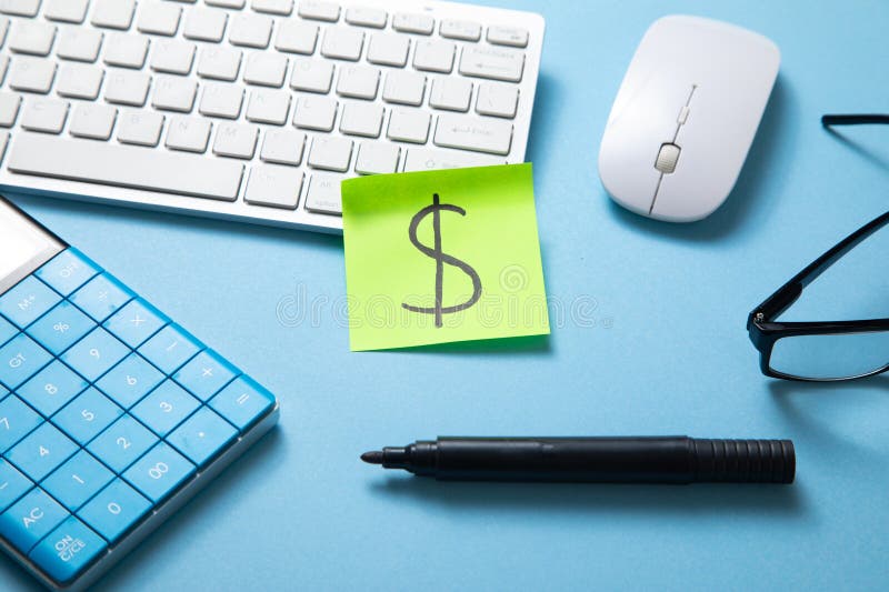 Dollar Symbol on the Sticky Note. Business Stock Image - Image of ...