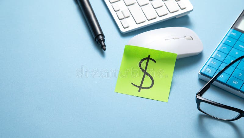 Dollar Symbol on the Sticky Note. Business Stock Photo - Image of ...