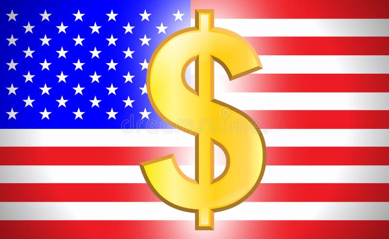 Dollar Symbol with USA Flag Stock Illustration - Illustration of ...