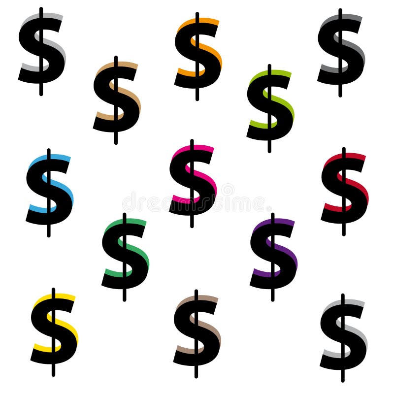 Dollar Symbol on White Background Stock Vector - Illustration of sign ...