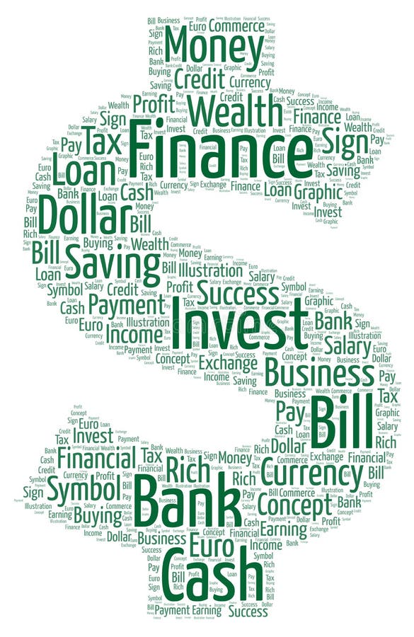Dollar Symbol Word Cloud stock illustration. Illustration of investment ...
