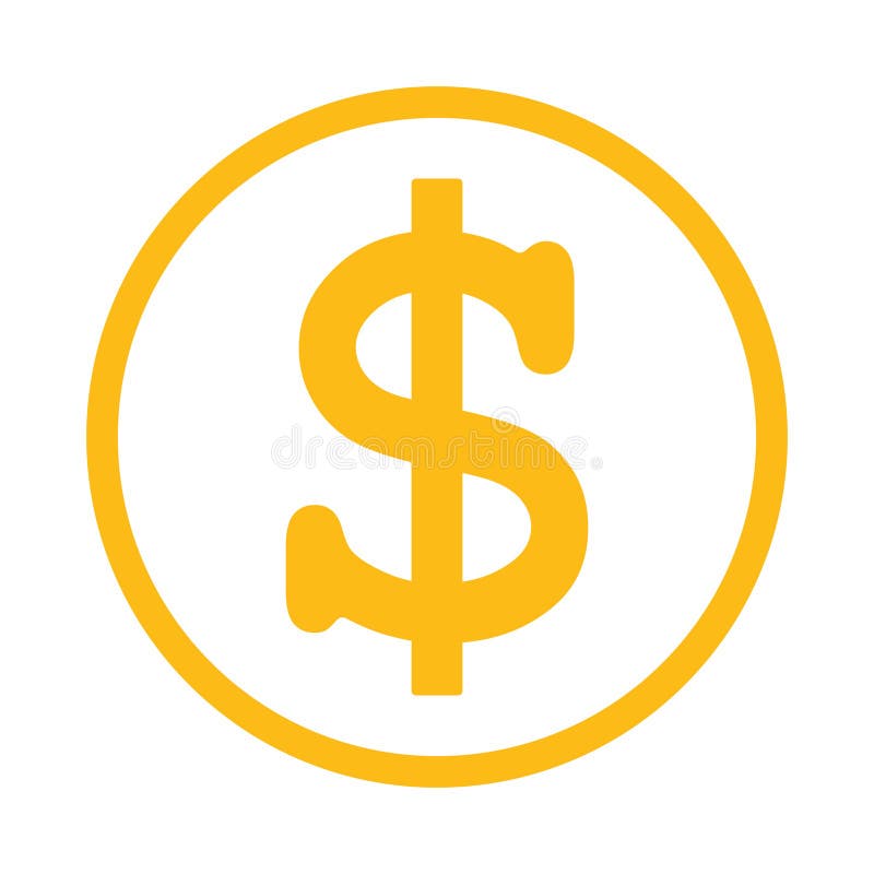 Dollar symbol stock vector. Illustration of coin, yellow - 350253629