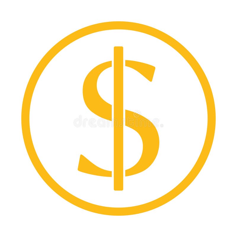Dollar symbol stock vector. Illustration of yellow, sign - 350252337