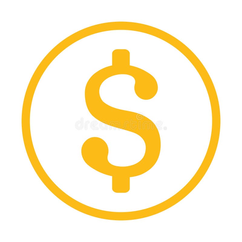 Dollar symbol stock vector. Illustration of dollar, coin - 350252382