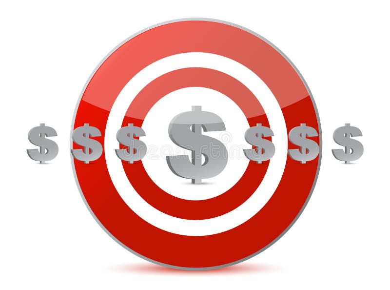 Target with Dollar Currency Sign Stock Vector - Illustration of hand ...