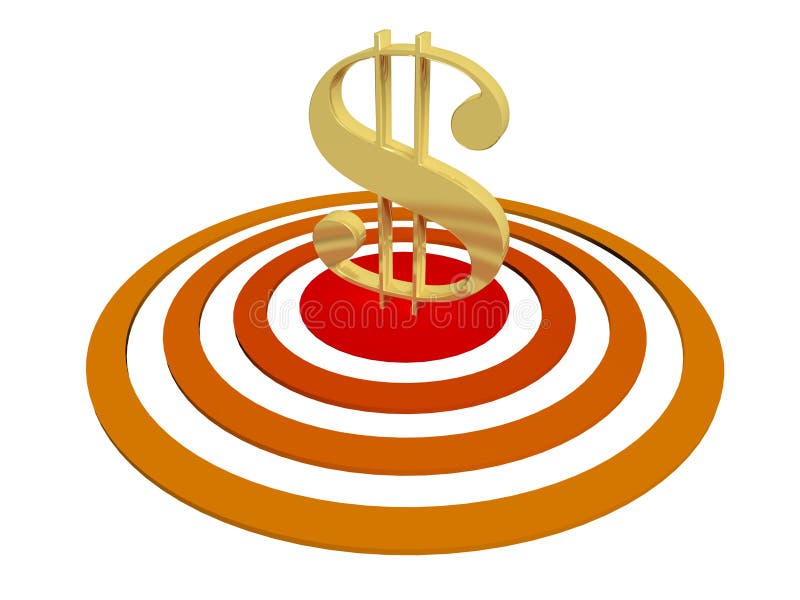 Dollar on Target stock illustration. Illustration of currency - 29289210