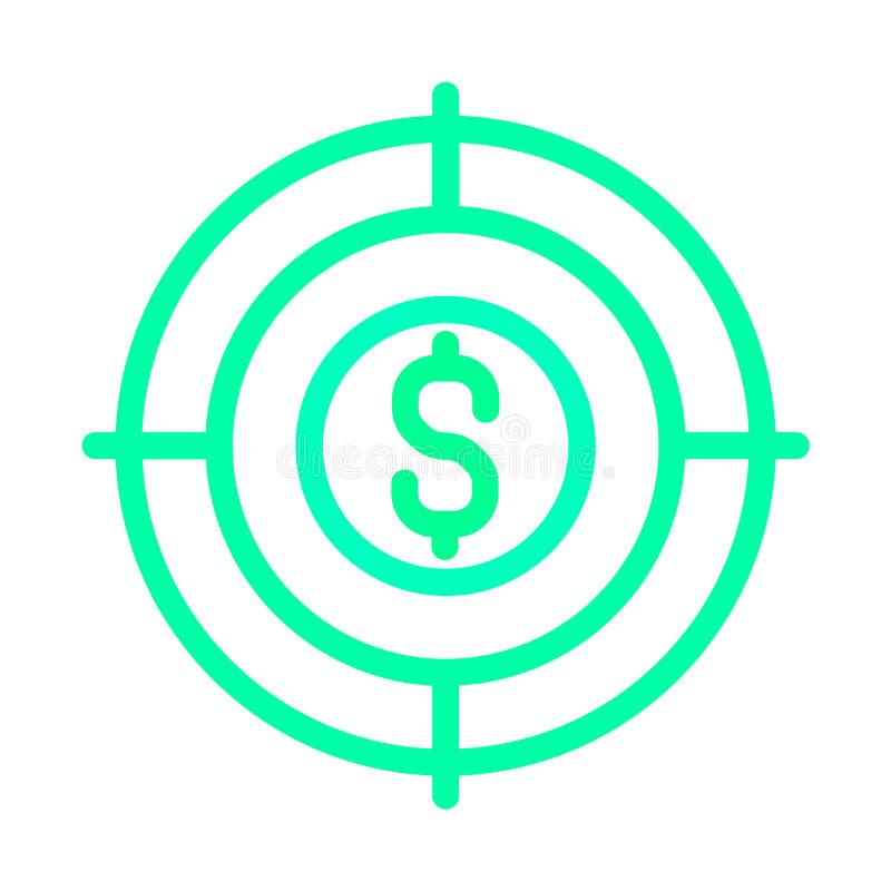 Dollar Target Icon stock vector. Illustration of bullseye - 303817014