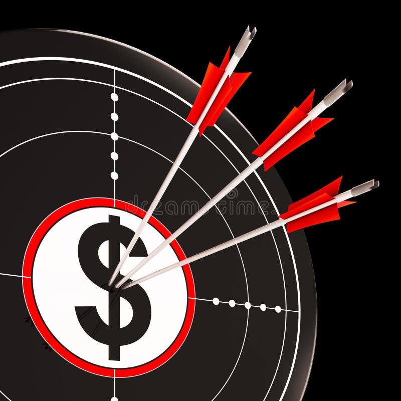 Target and Dollar Sign Isolated on White 3d Render Stock Illustration ...