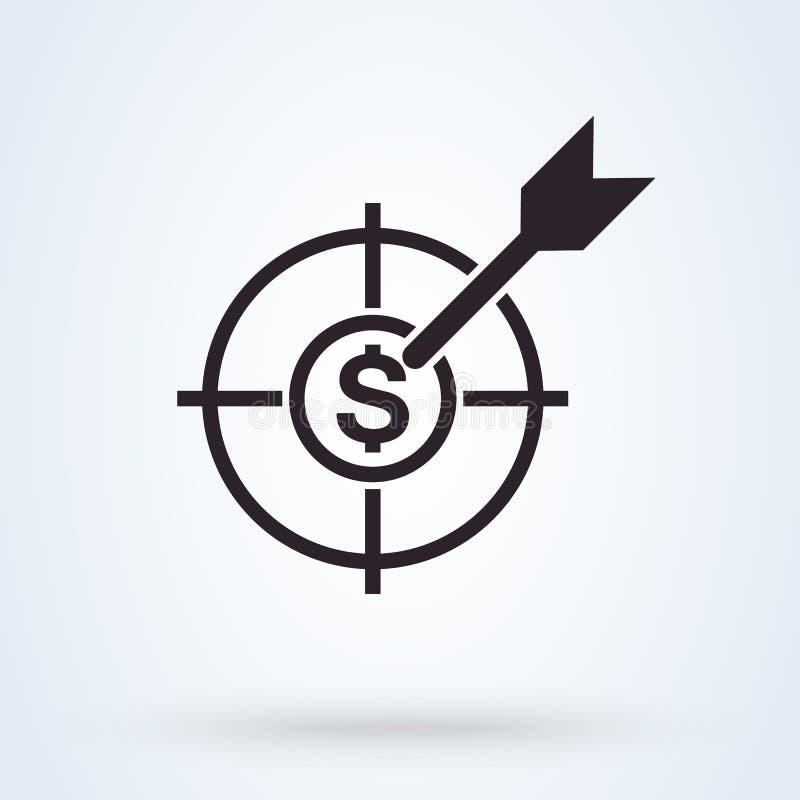 Dollar Target. Vector Simple Modern Icon Design Illustration Stock ...