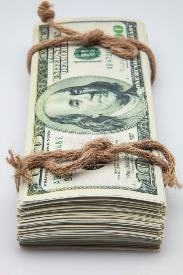 Dollar tied with a rope stock image. Image of finance - 31105881