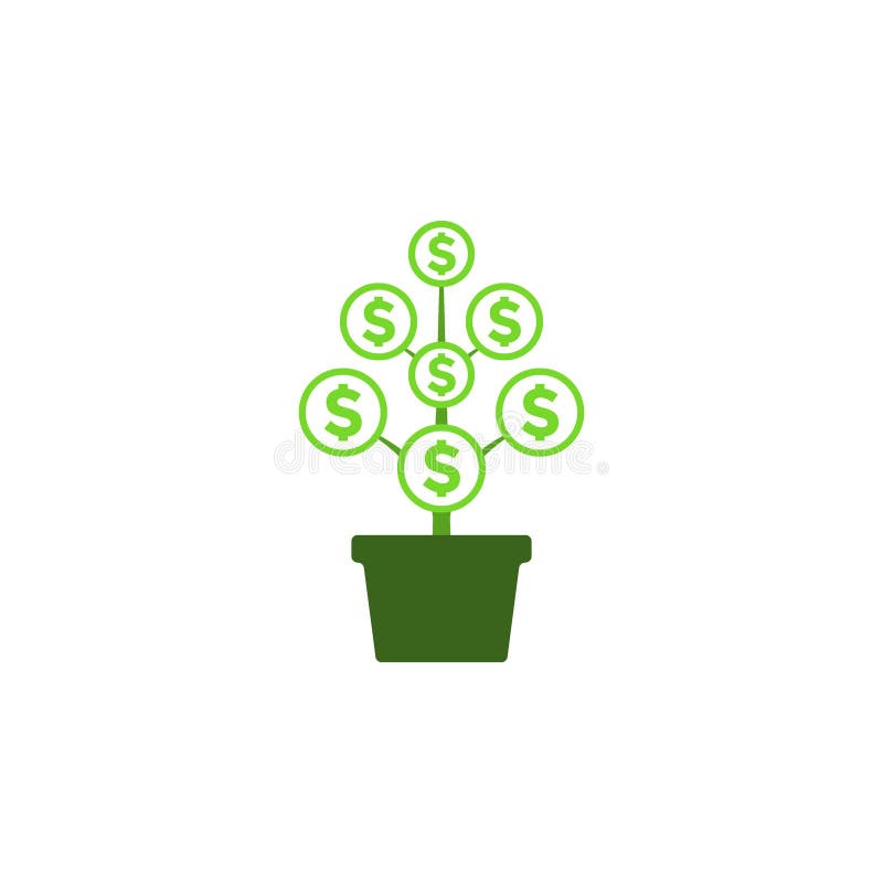 Dollar Tree Icon Vector Illustration Stock Vector - Illustration of ...