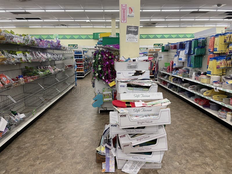 Dollar Tree Retail Store Interior Clutter Stacked Up Editorial Photo ...