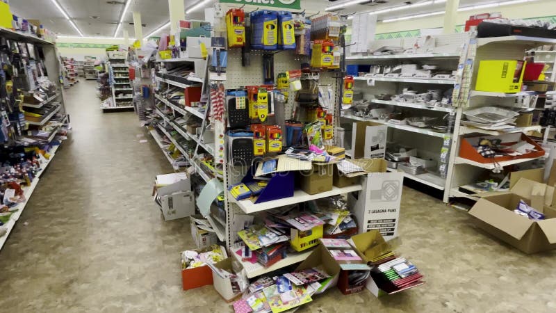 Dollar Tree Retail Store Interior Staffing Issues Pile of Clutter in ...