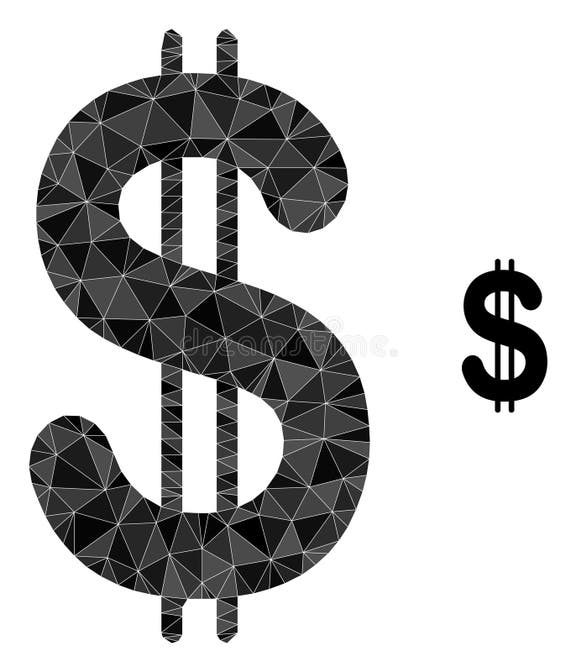 Dollar Triangle Lowpoly Flat Icon Stock Vector - Illustration of ...