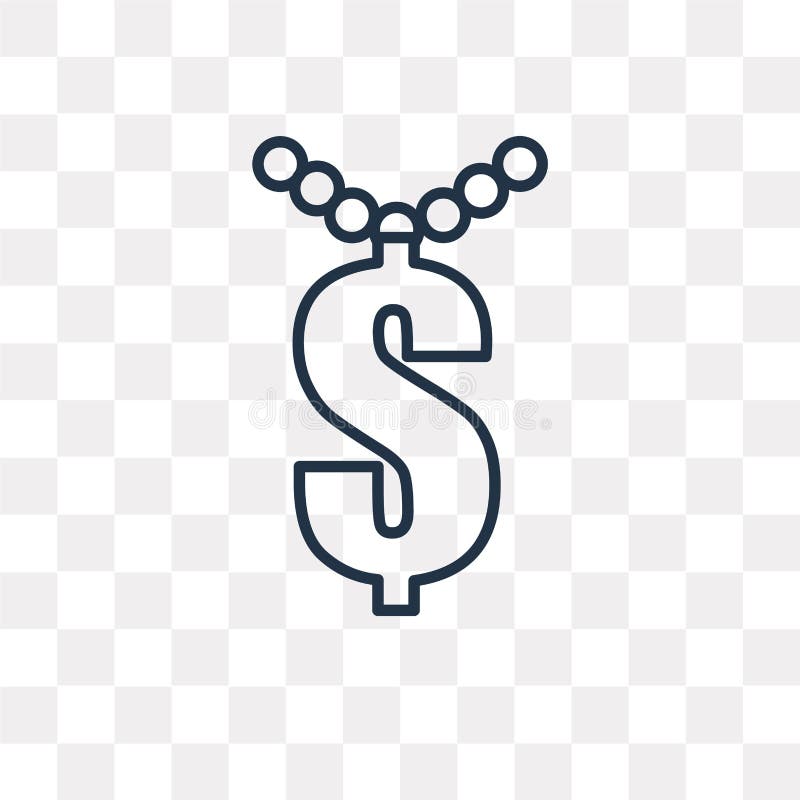 Dollar Vector Icon Isolated On Transparent Background, Linear Do Stock ...