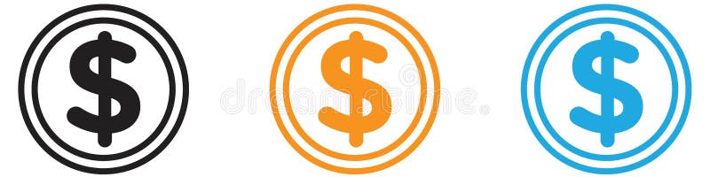 Dollar Vector Logo Set Collection for Web App Ui Stock Vector ...