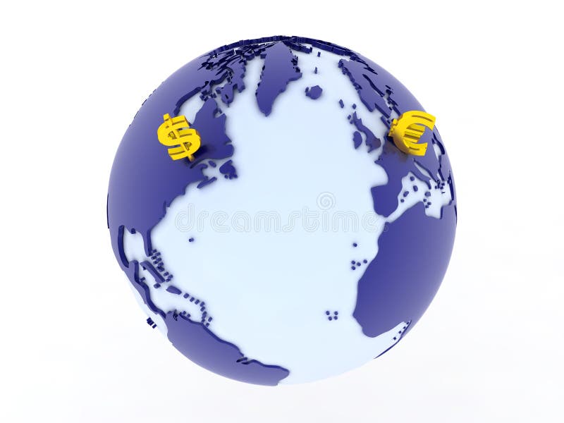 Dollar vs euro global stock illustration. Illustration of finance ...