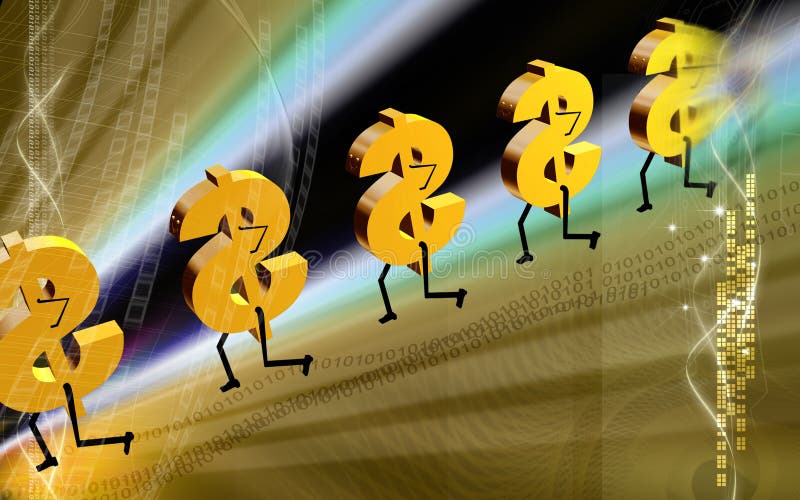 Dollar walking stock illustration. Illustration of spread - 7672566
