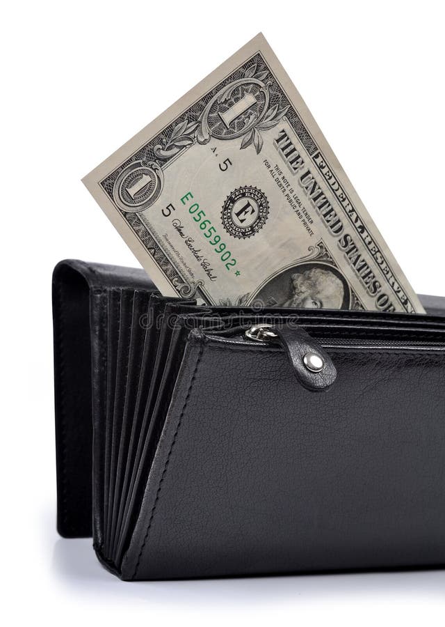 Dollar in wallet stock image. Image of dollar, black - 65640711