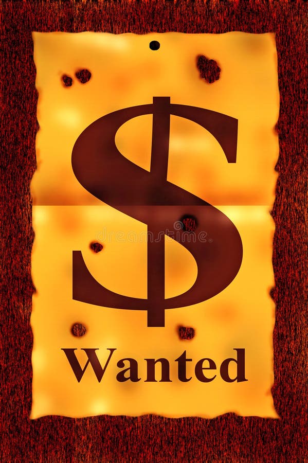 Dollar wanted poster. stock illustration. Illustration of bank - 2627764