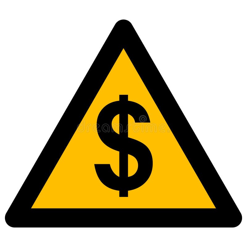 Dollar Warning Flat Icon Symbol Stock Vector - Illustration of ...