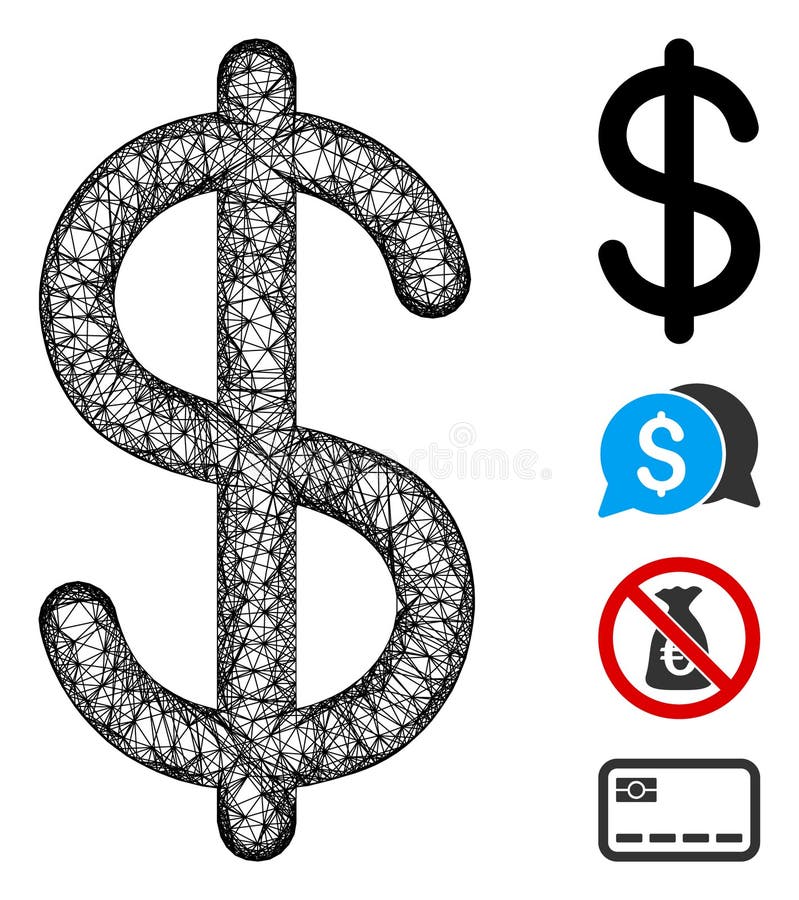 Dollar Web Vector Mesh Illustration Stock Illustration - Illustration ...