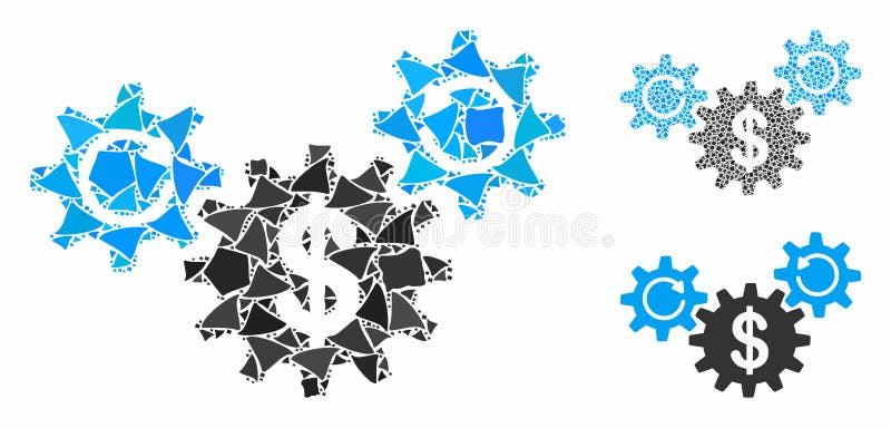 Dollar Wheels Rotation Mosaic Icon of Tremulant Elements Stock ...