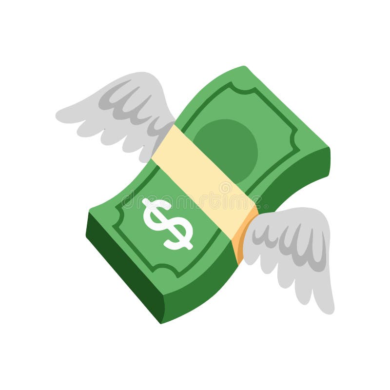 Dollar with Wings. Flying Money Emoji. Dollar Stack. Flying Money with ...