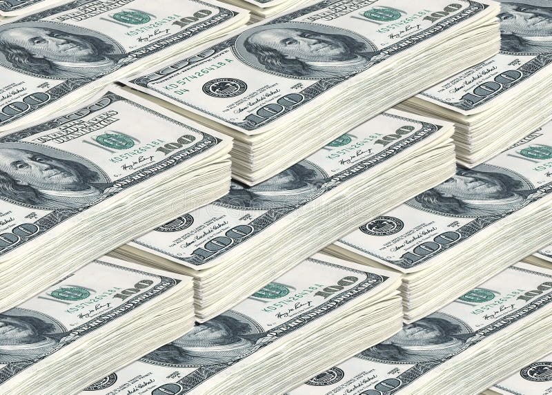 Lle Pile Di Un Milione Di Dollari Americani in Cento Banconote Del ...