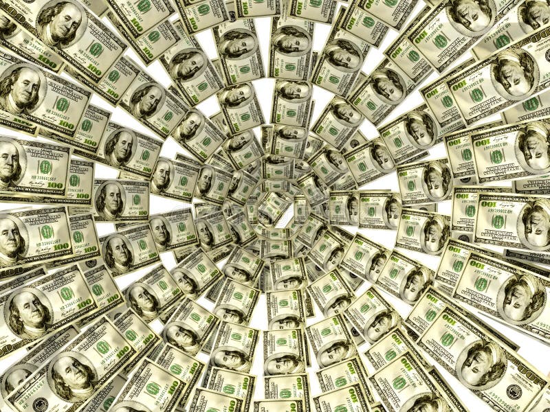 Dollars swirl. stock illustration. Illustration of dollar - 9668579