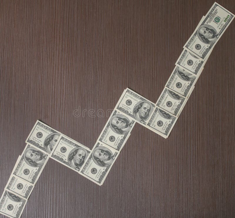 Dollars Banknotes Rising Graph Stock Photo - Image of income, currency ...