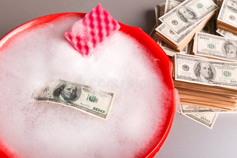 Dollars Banknotes are Washing in Foam Stock Image - Image of bank ...