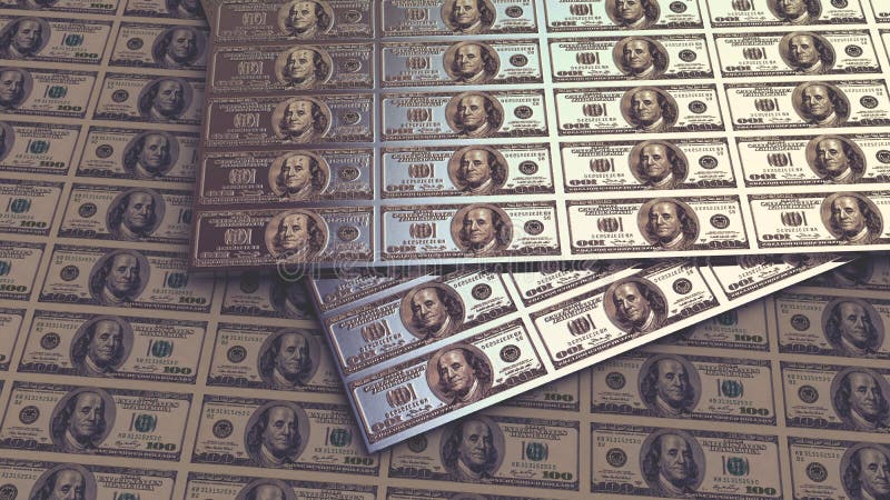 Dollar bills. 3D render stock illustration. Illustration of dollar ...