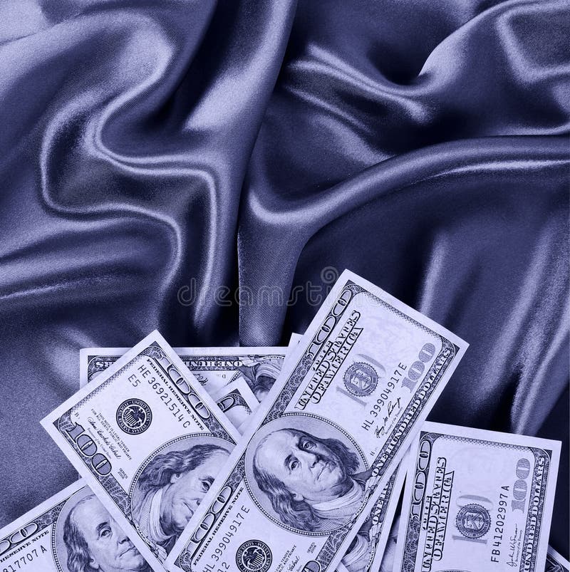 Dollars Bills on Silk Fabric, Money Stock Image - Image of curve ...