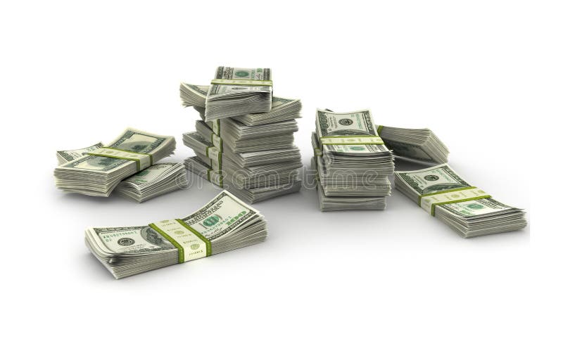 Dollars Bills Stack Isolated, Stock Illustration - Illustration of ...