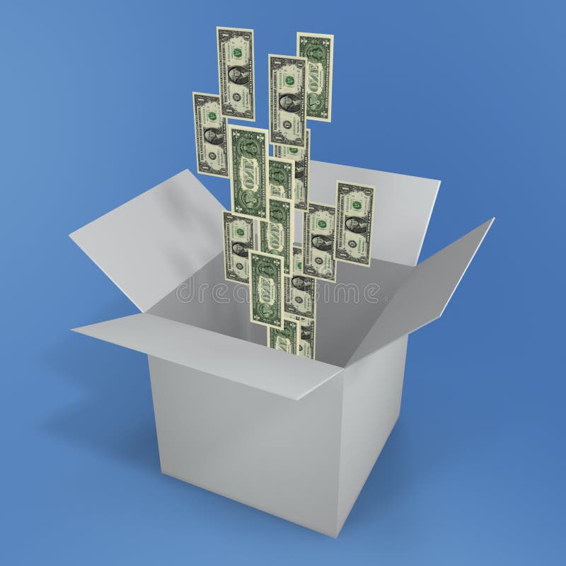 Dollars in box stock illustration. Illustration of money - 994555